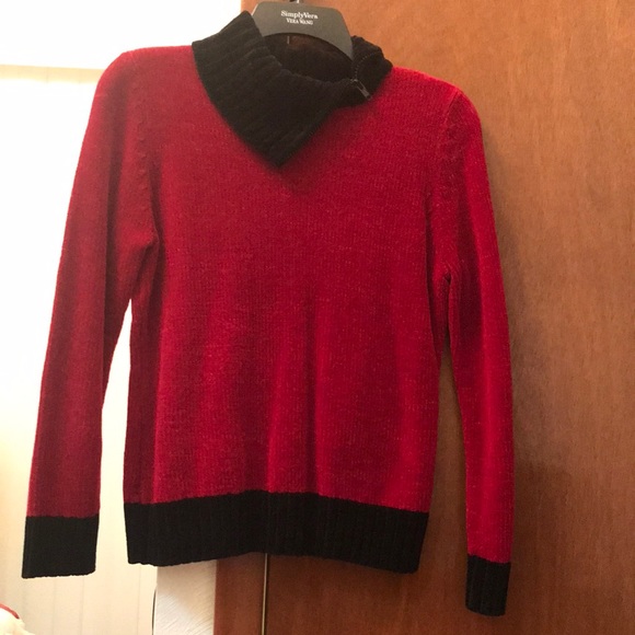 Designers Originals | Sweaters | Vintage Red And Black Chenille Sweater ...